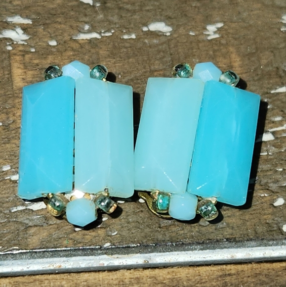 West Germany | Jewelry | Vintage 94s West German Blue Clip On Earrings | Poshmark